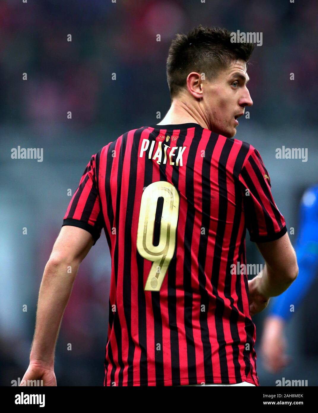 MILAN, ITALY - December 15, 2019: Krzysztof Piatek looks on during the ...