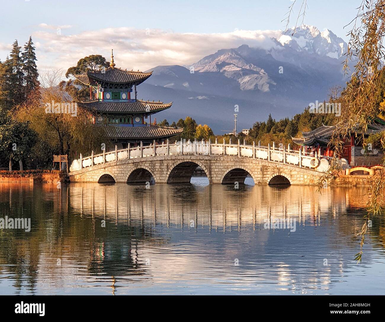 Black Dragon Pool Scenic Park at Lijiang, Yunnan Province, China Stock ...