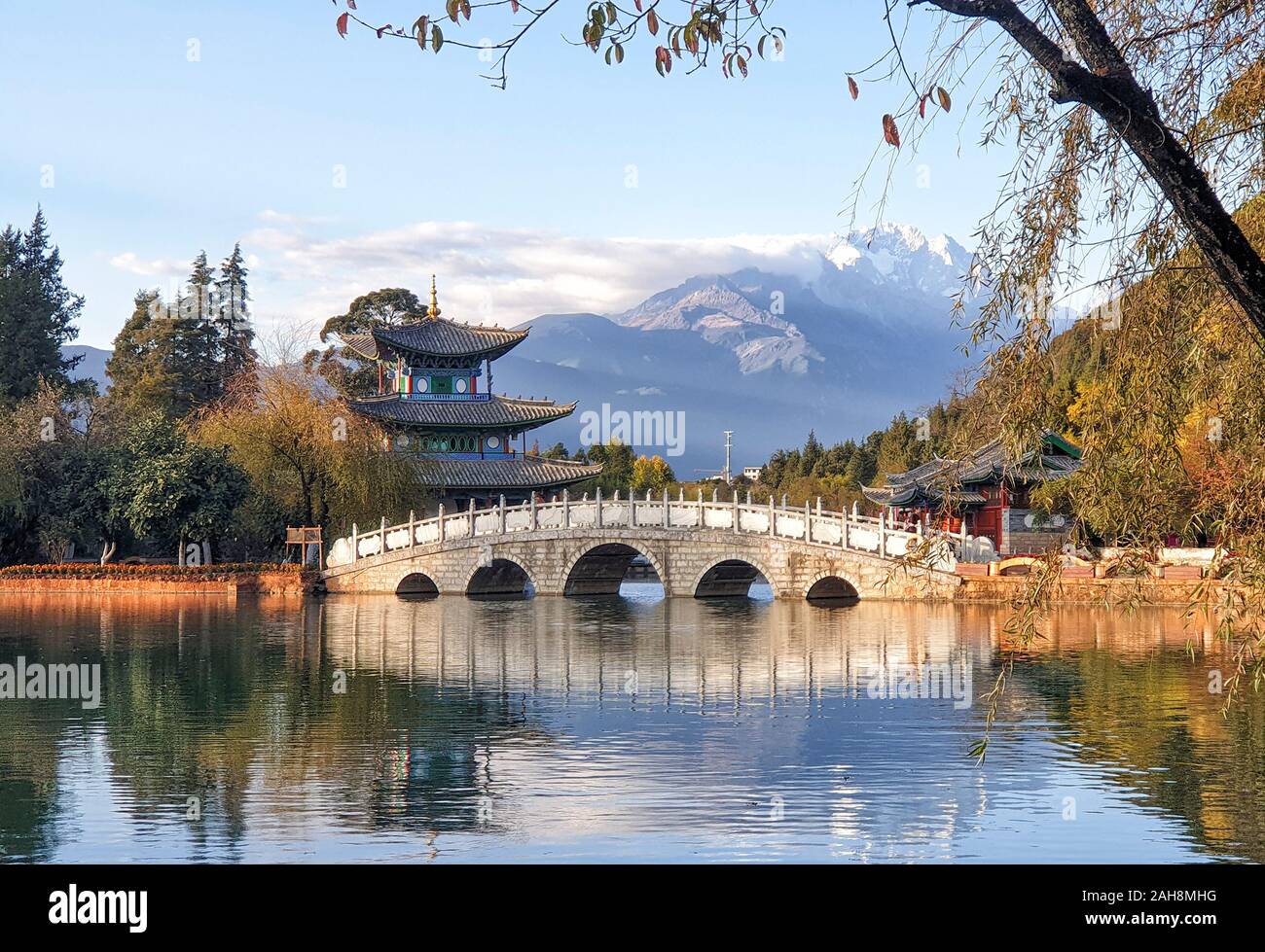 Black Dragon Pool Scenic Park at Lijiang, Yunnan Province, China Stock ...