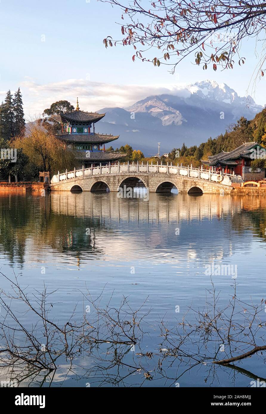 Black Dragon Pool Scenic Park at Lijiang, Yunnan Province, China Stock ...