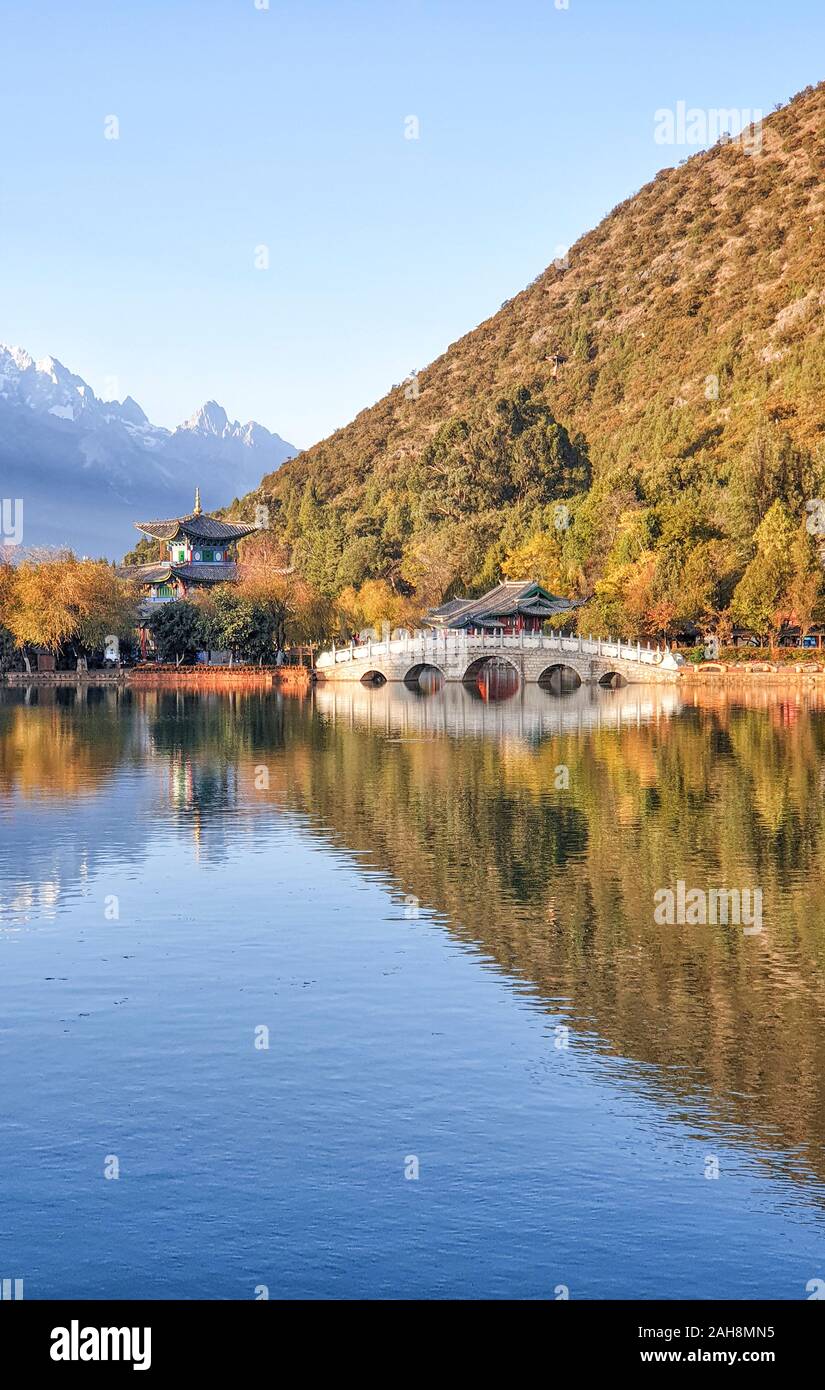 Black Dragon Pool Scenic Park at Lijiang, Yunnan Province, China Stock ...