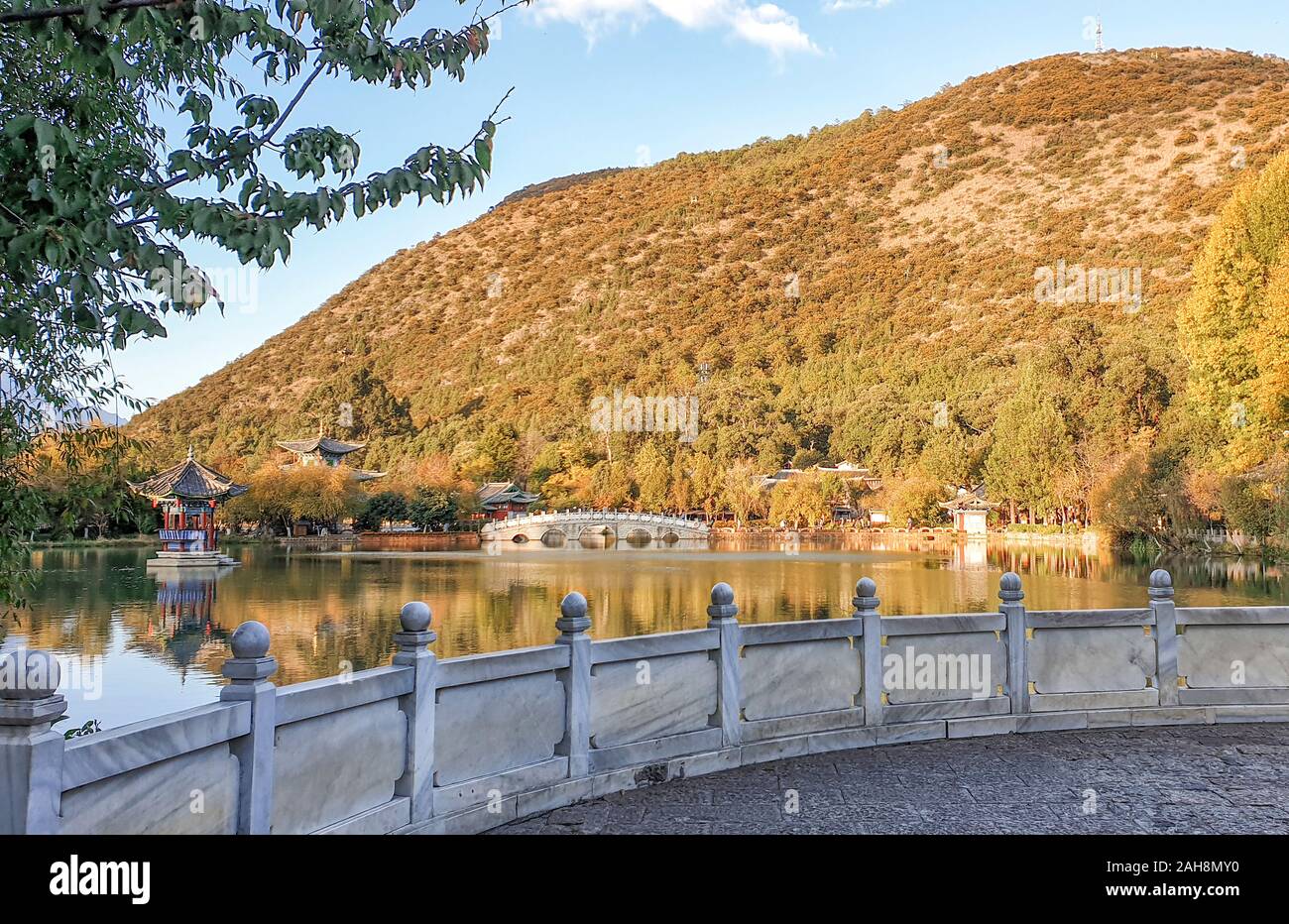 Black Dragon Pool Scenic Park at Lijiang, Yunnan Province, China Stock ...