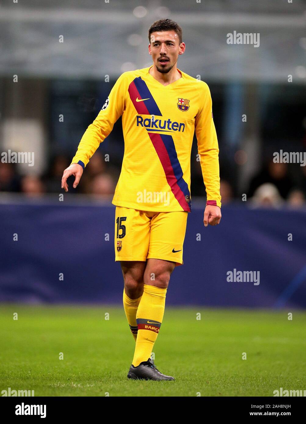 MILAN, ITALY - December 10, 2019: Clement Lenglet looks on during the ...