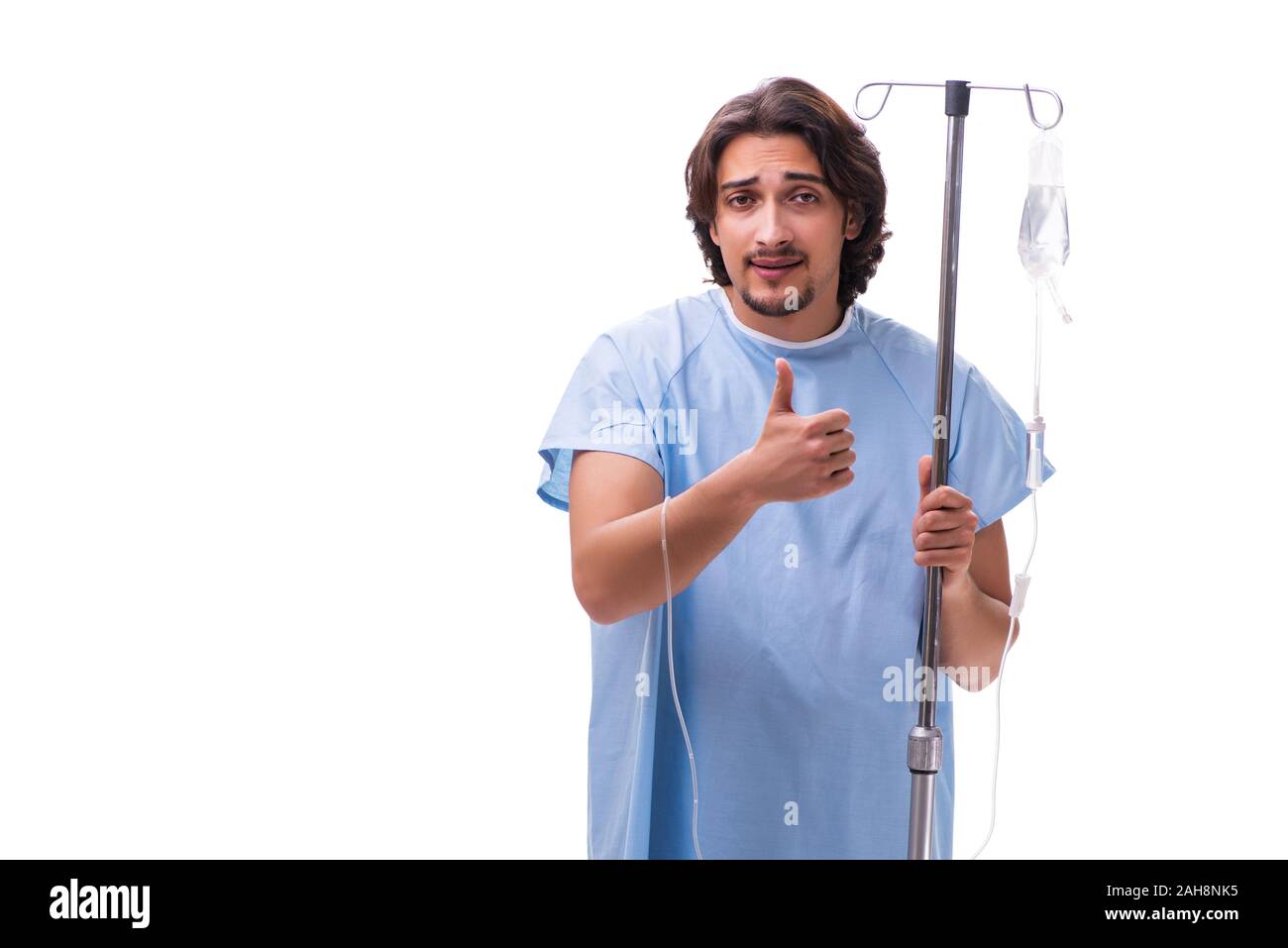 The young male patient in blood transfusion concept Stock Photo - Alamy