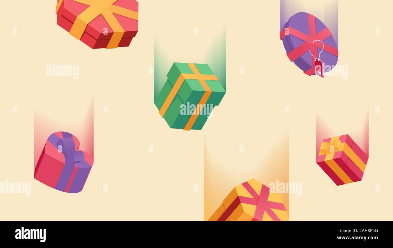 3d presents falling Stock Vector Images - Alamy
