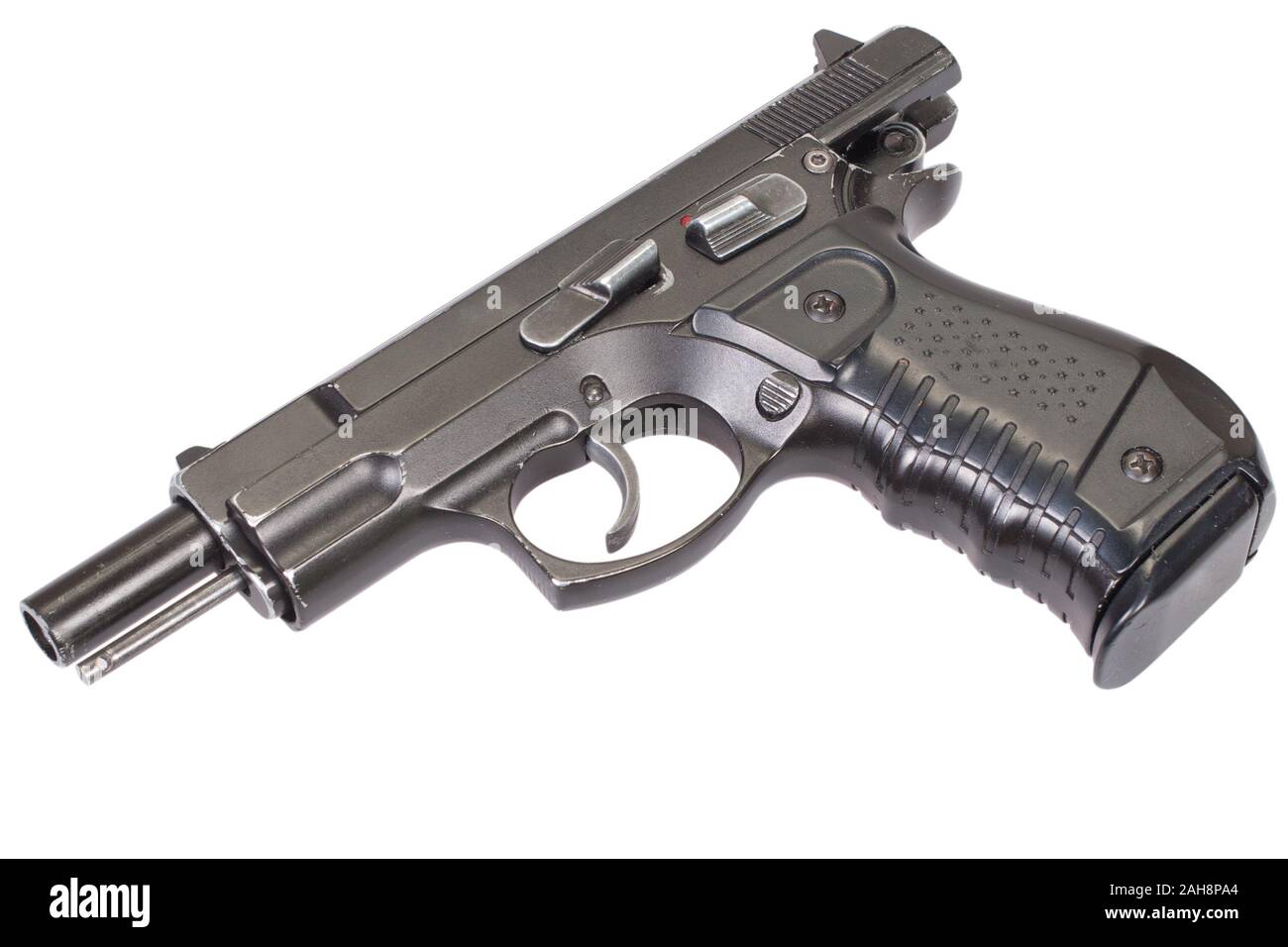 Modern semi-automatic pistol isolated on white Stock Photo - Alamy