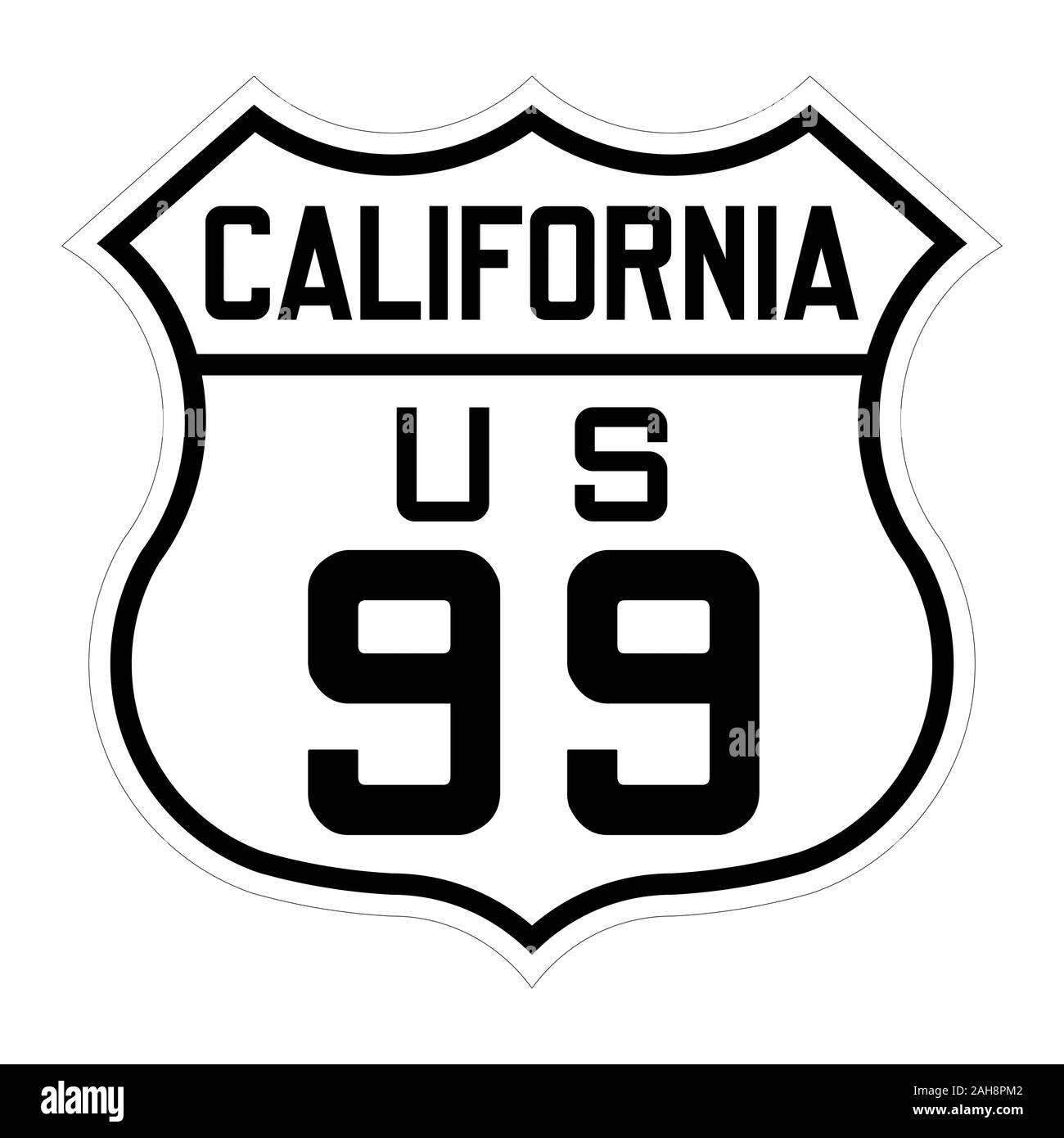 California us route 99 sign Stock Photo - Alamy