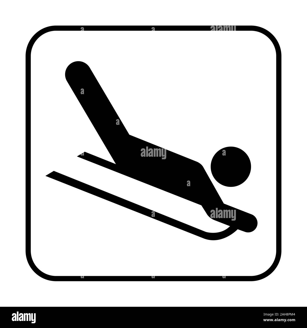 Sledding symbol icon Stock Photo - Alamy