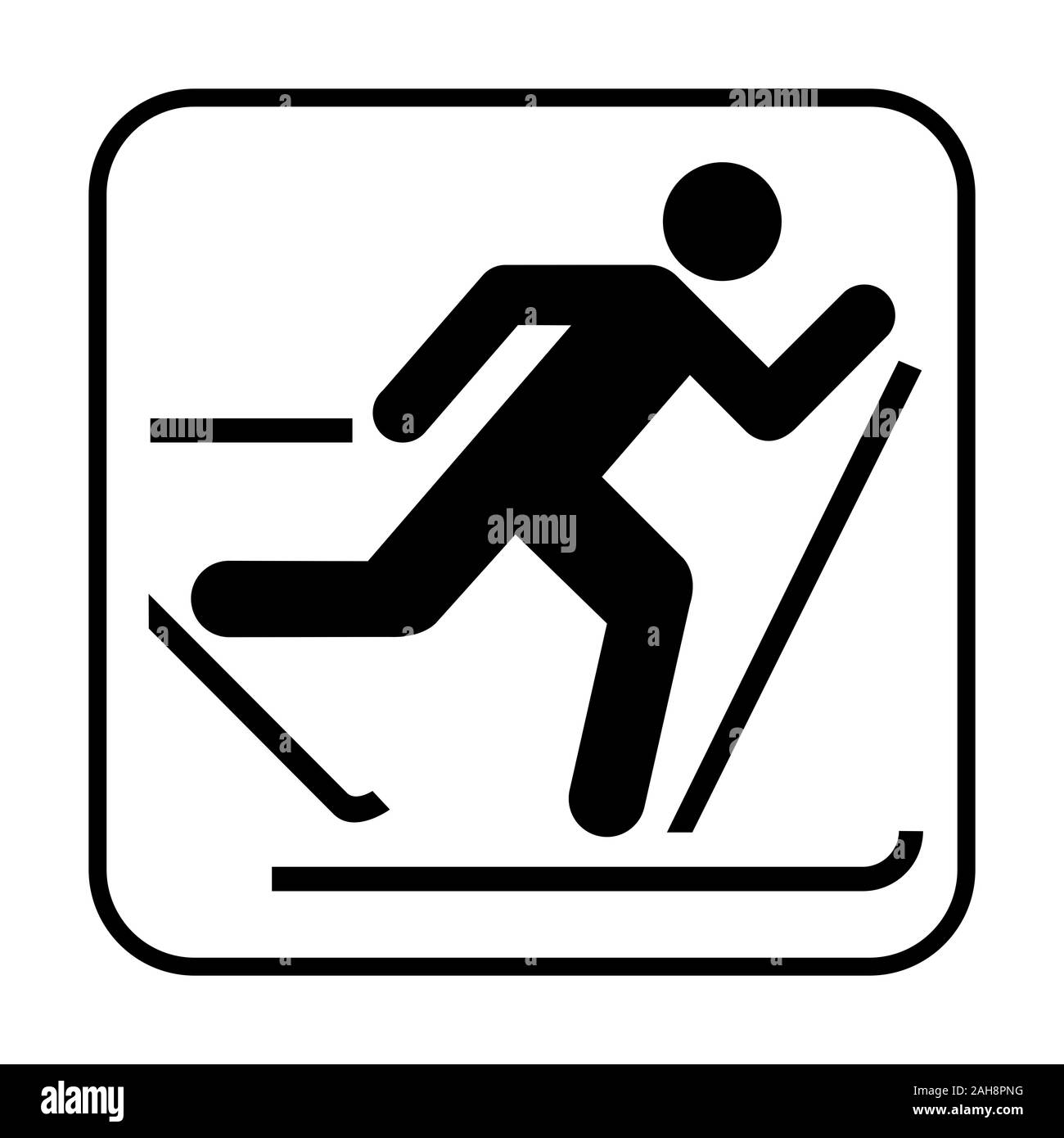 Cross country skiing symbol icon Stock Photo - Alamy