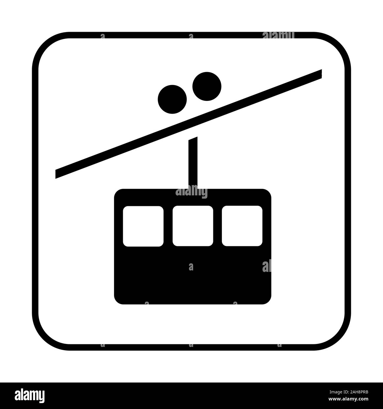 Cable car and mountain and snow Cut Out Stock Images & Pictures - Alamy