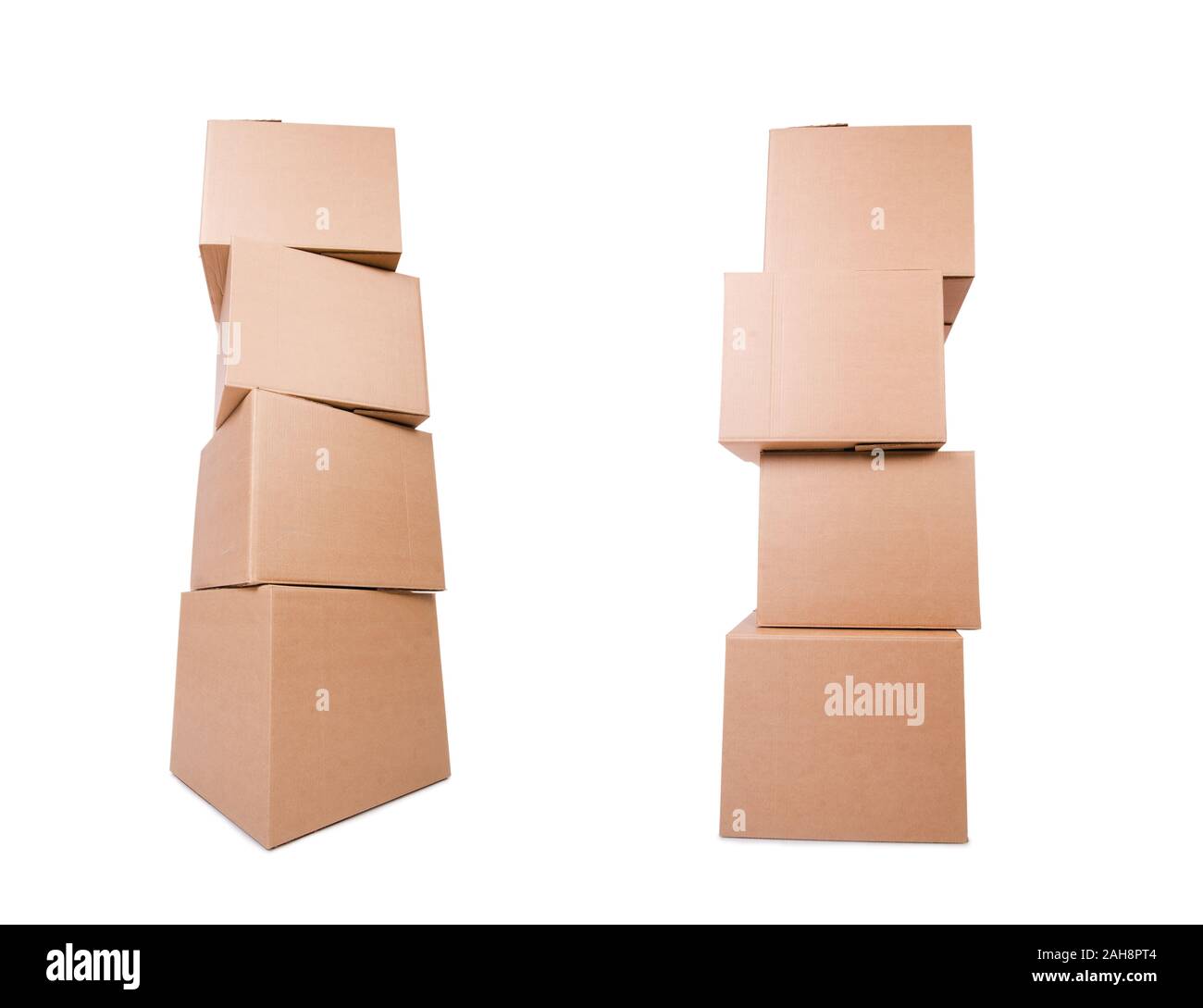 The set of boxes isolated on white Stock Photo - Alamy