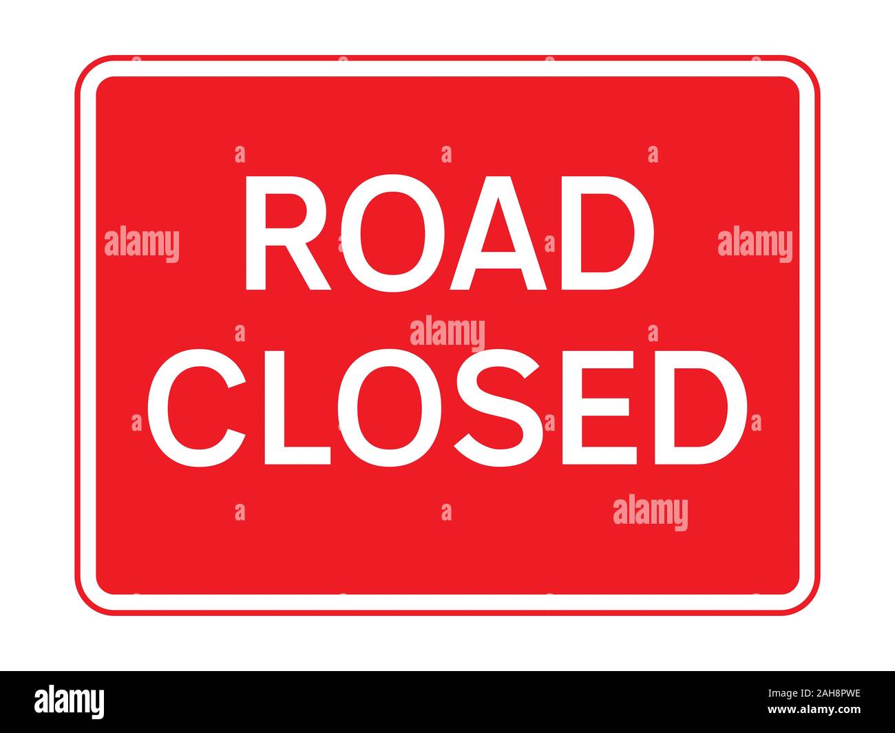 Red road closed sign Stock Photo - Alamy