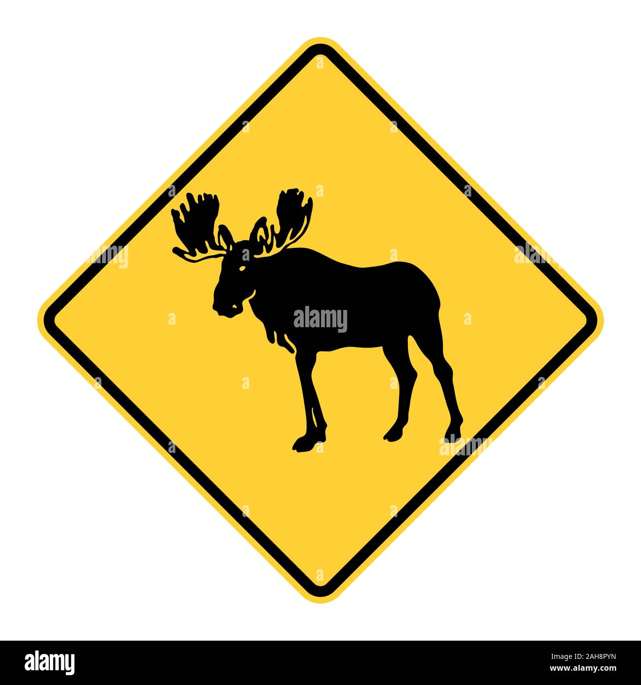 Moose road sign illustration Stock Photo - Alamy