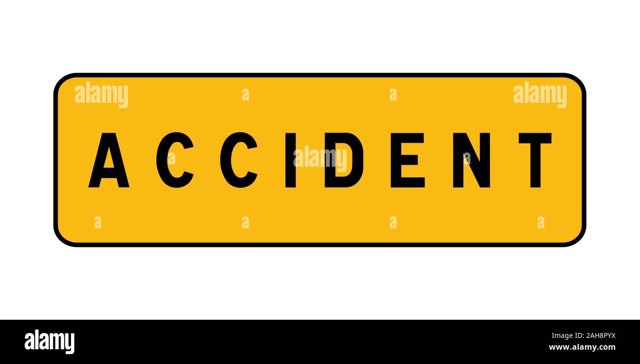 Accident road sign Stock Photo - Alamy