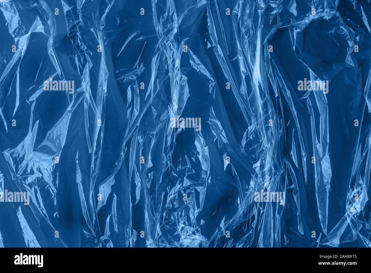 Abstract classic blue background made of plastic wrap. Ideal backdrop ...