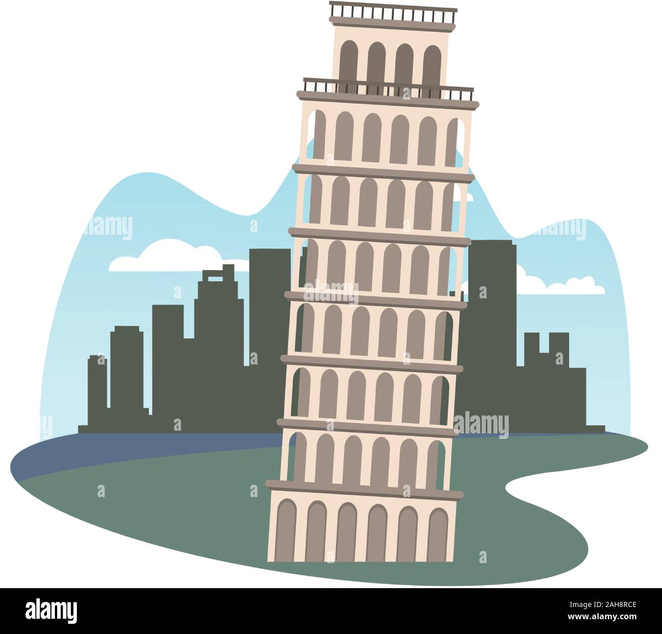 pisa tower monument italian icon Stock Vector Image & Art - Alamy