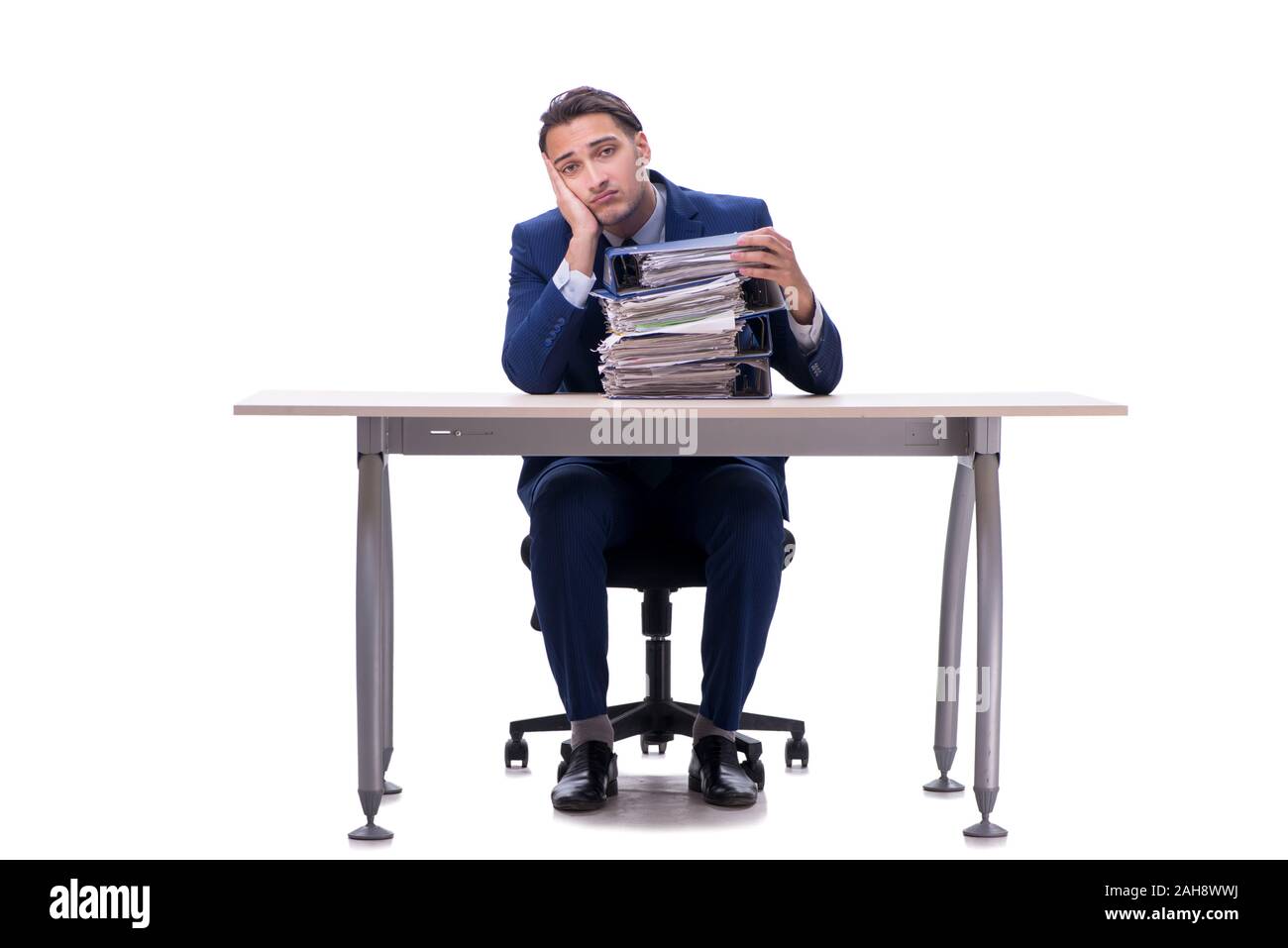 The employee working isolated on white background Stock Photo - Alamy