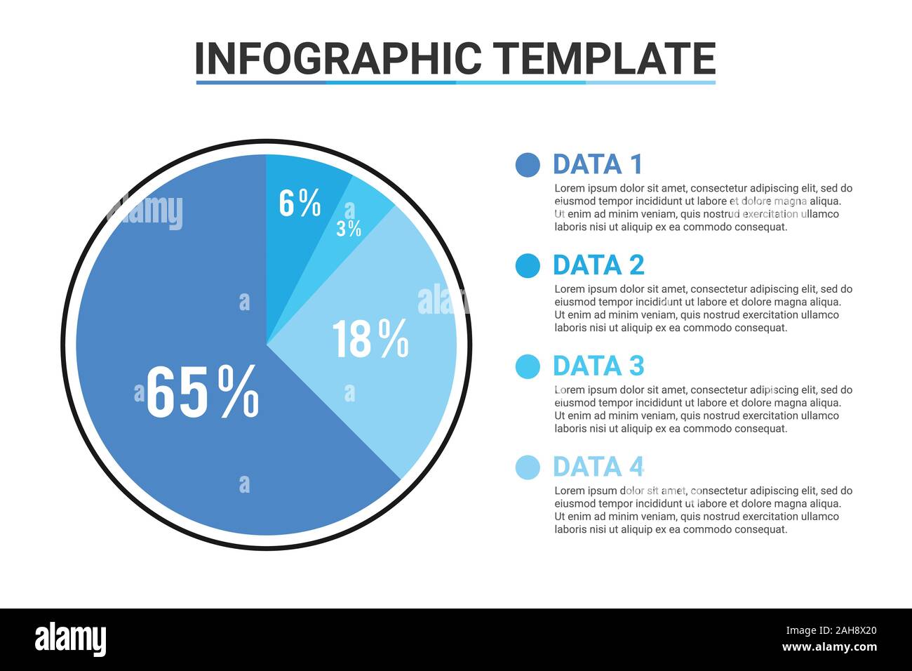 Pie Chart Percentage Progress Step Business Infographic Template Vector ...