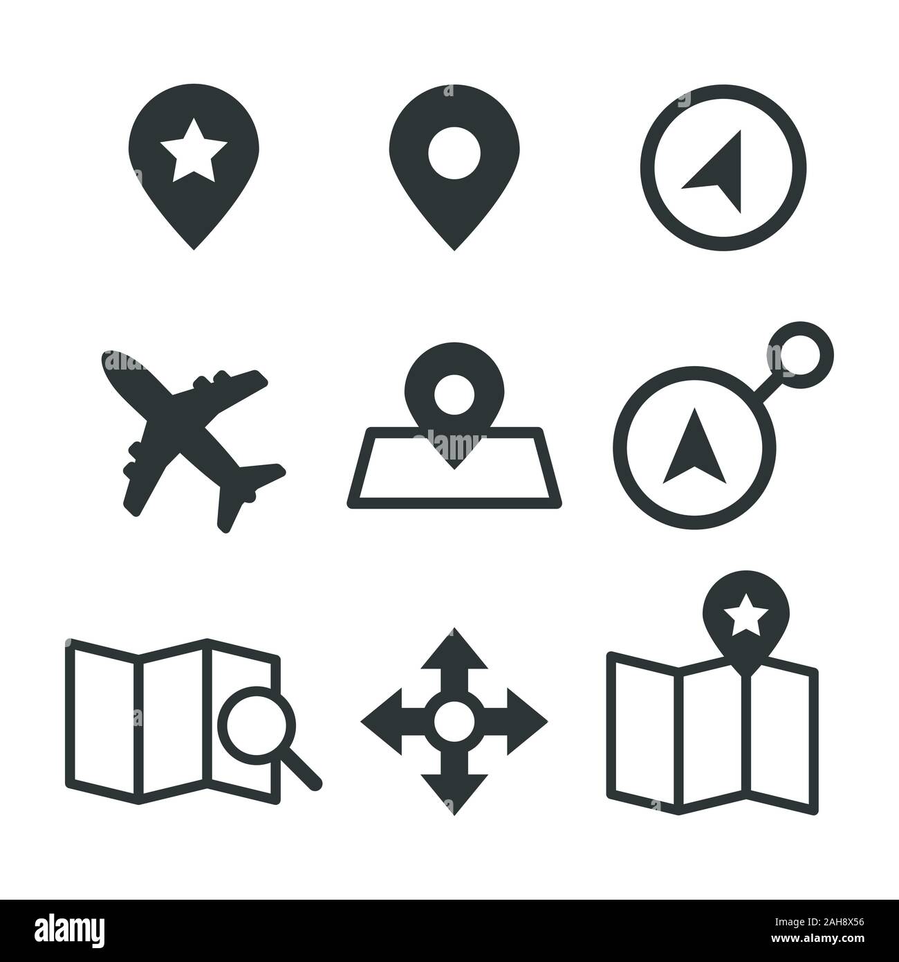 Map Pin Location Icons Collection Stock Vector Image & Art - Alamy