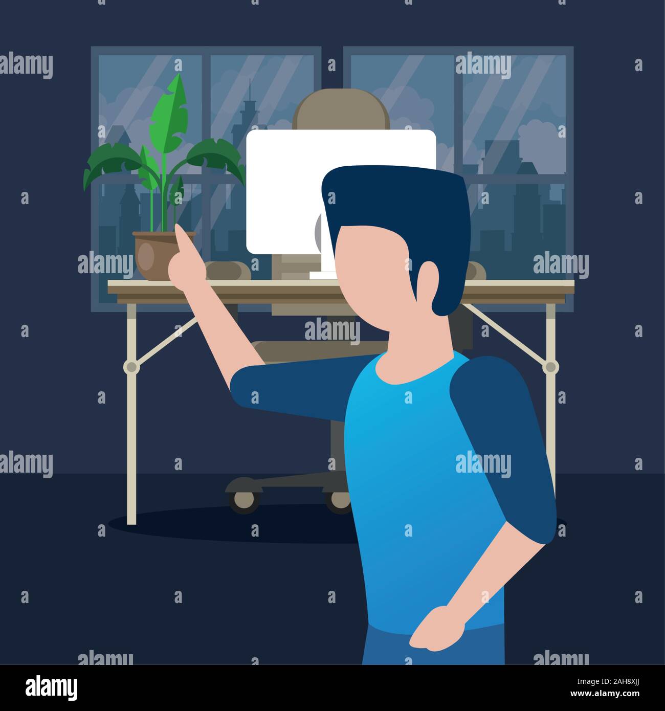 young man in the office avatar character Stock Vector Image & Art - Alamy