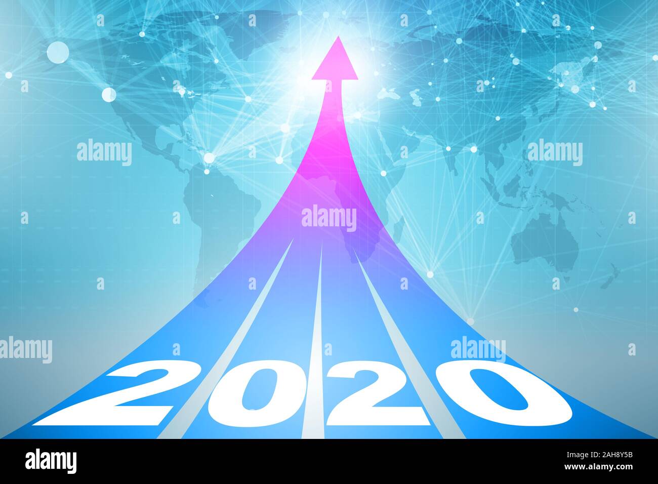 The year 2020 concept with arrows going up Stock Photo - Alamy