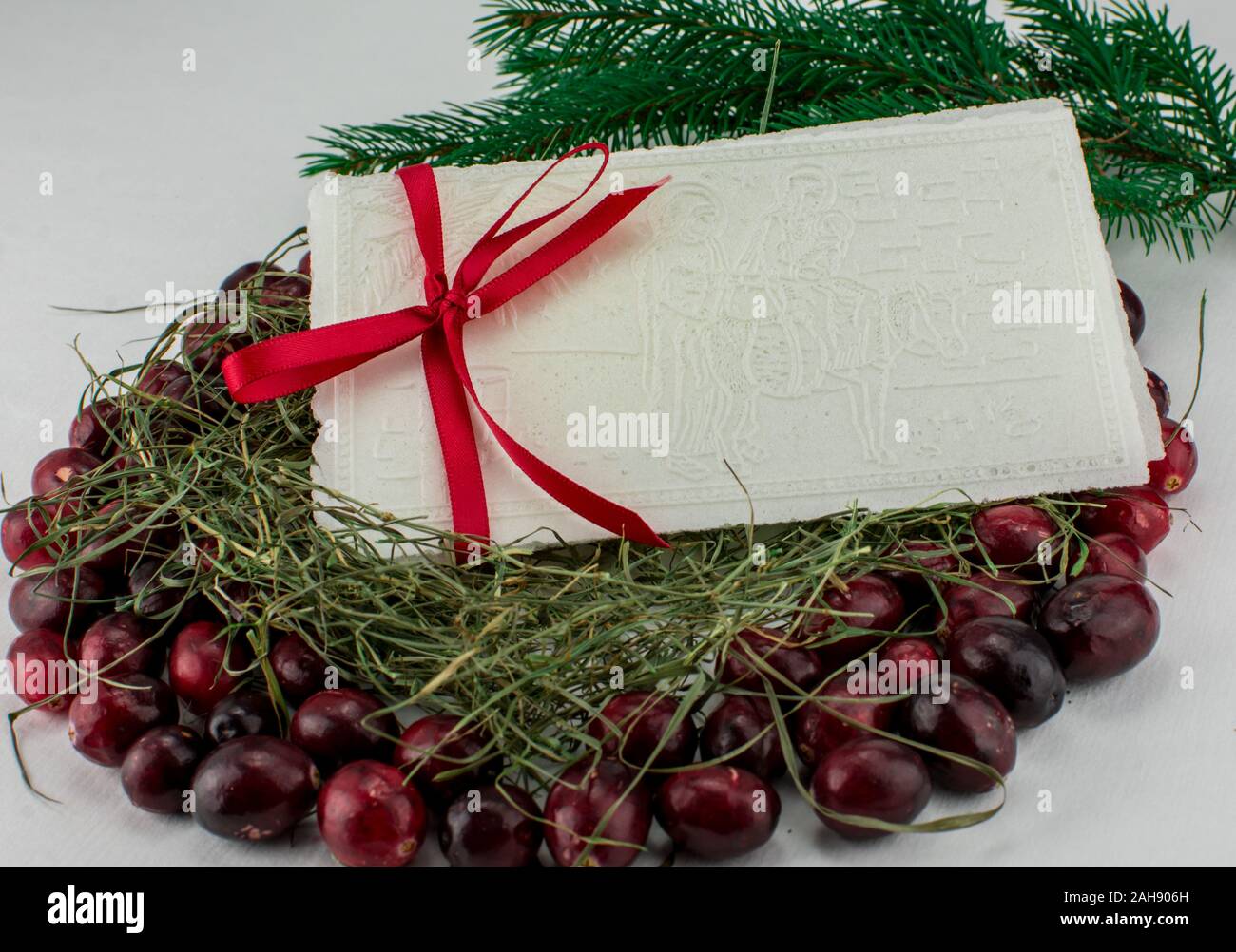 Polish,Lithuanian Christmas eve wafers Stock Photo - Alamy