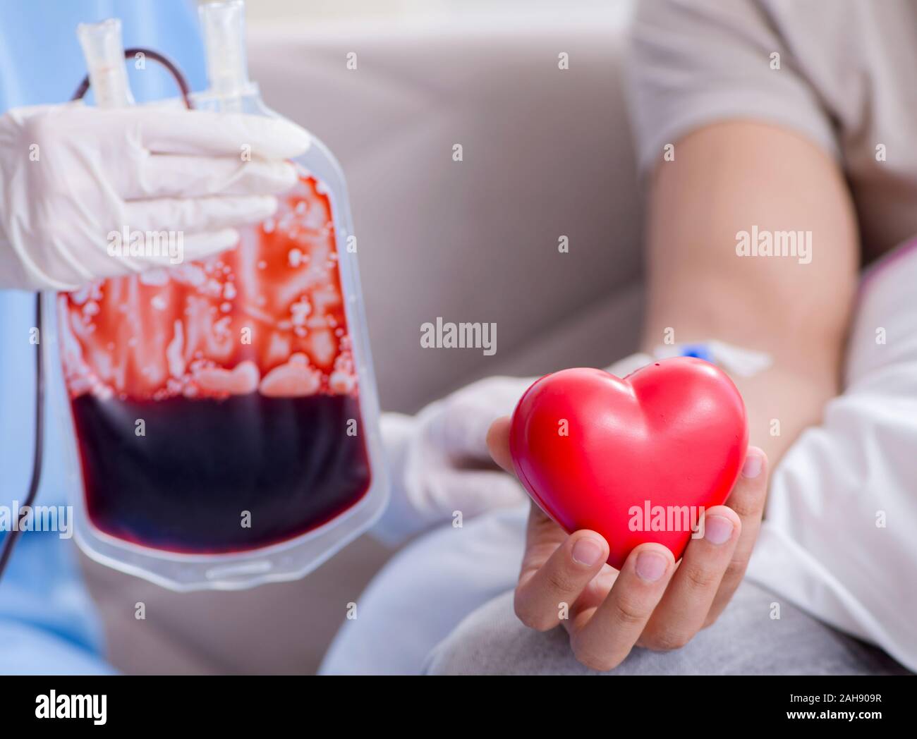 Patient getting blood transfusion in hospital clinic Stock Photo - Alamy