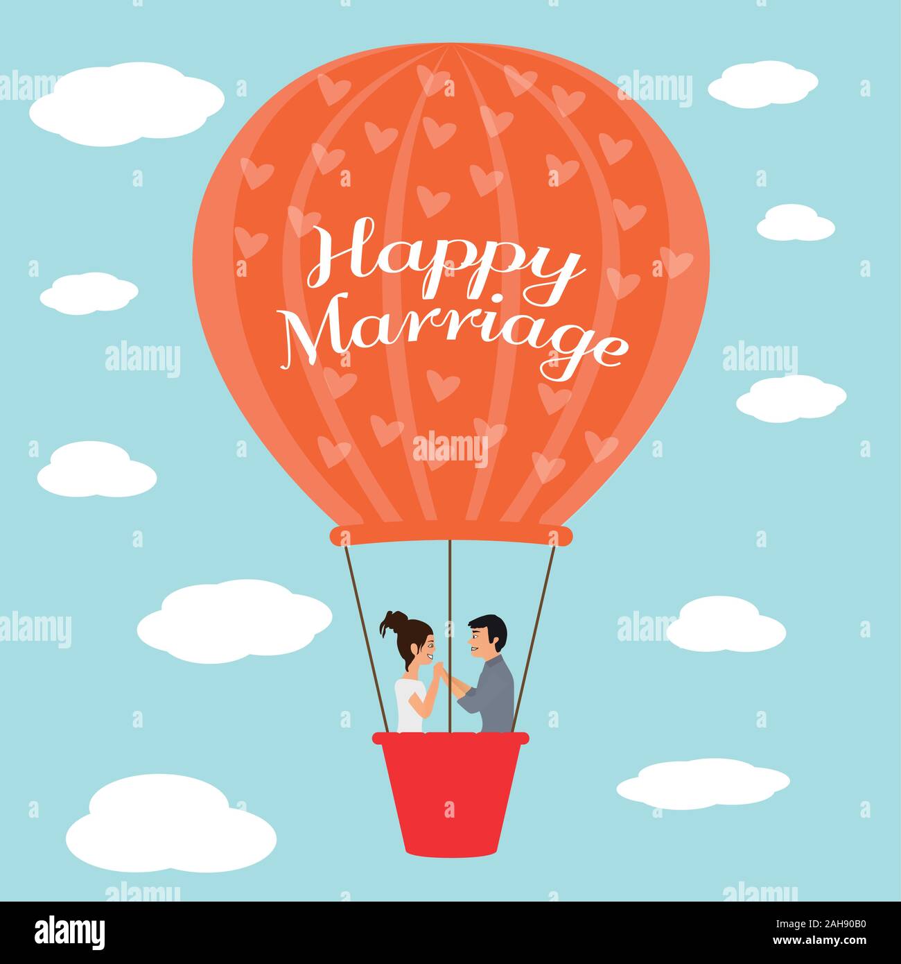 Happy marriage illustration Stock Vector Image & Art - Alamy