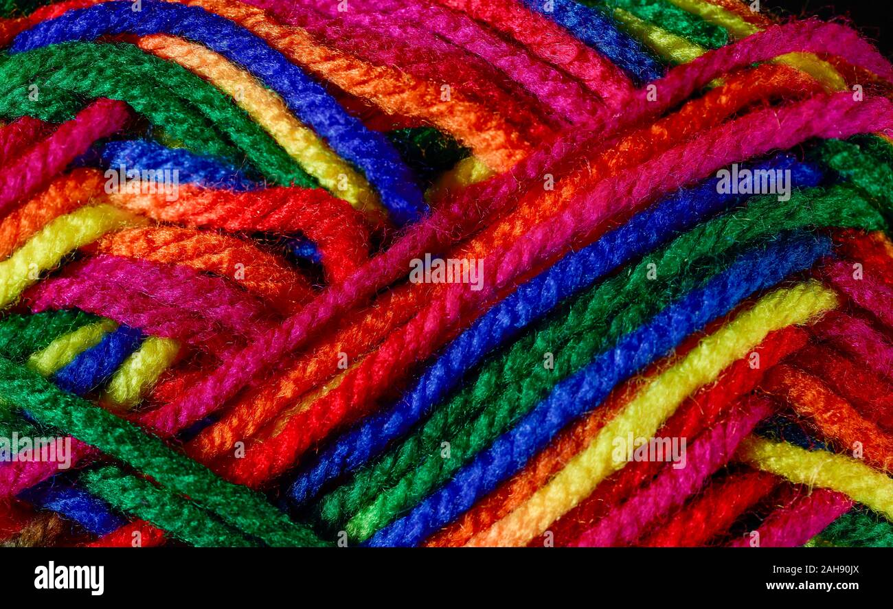 Abstract close-up of colourful wool ball Stock Photo - Alamy