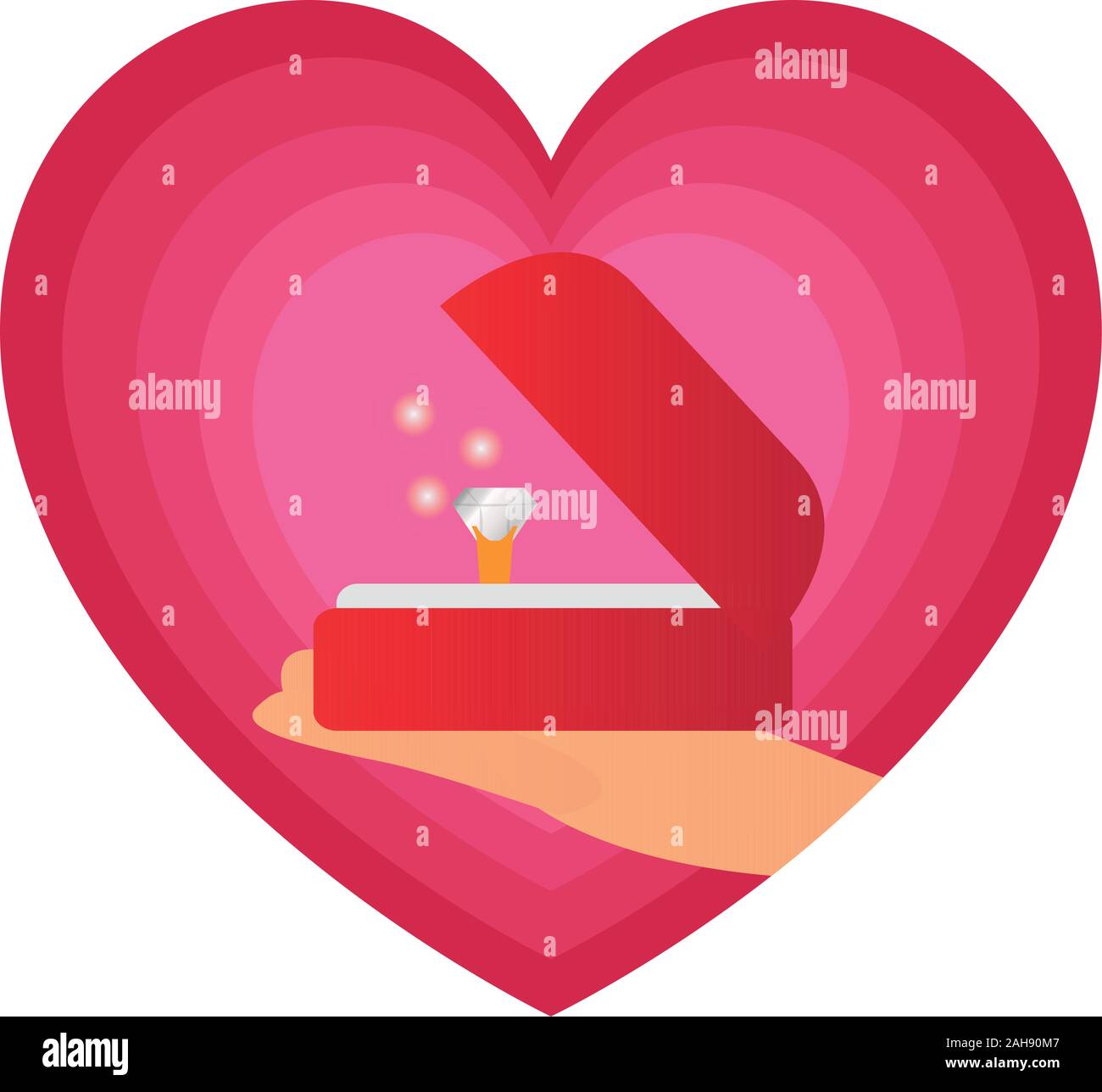 Woman happy surprise heart Stock Vector Images - Alamy