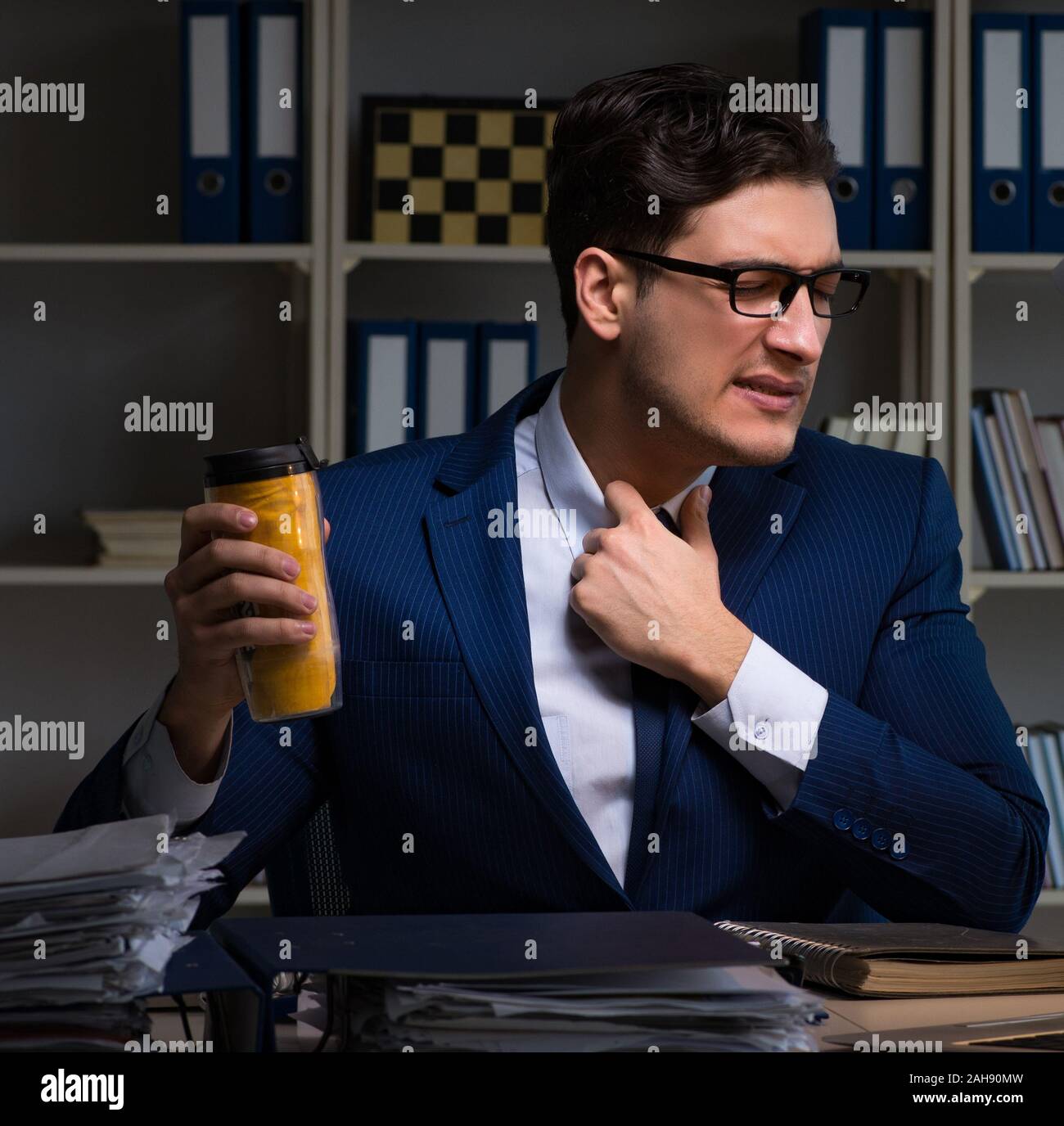 Man drinking coffee stay strong hi-res stock photography and images - Alamy