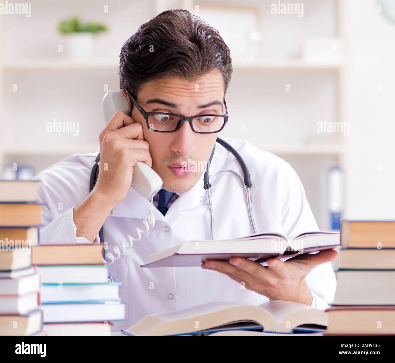 The medical student preparing for university exams Stock Photo - Alamy