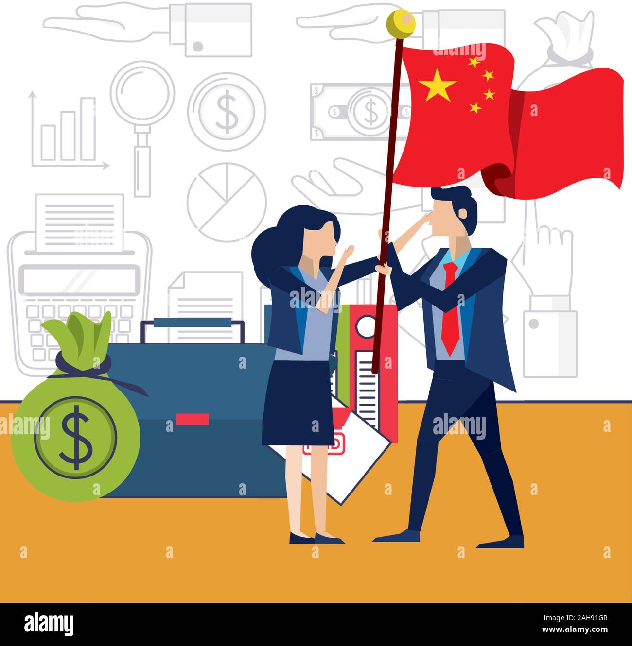 China workers Stock Vector Images - Alamy