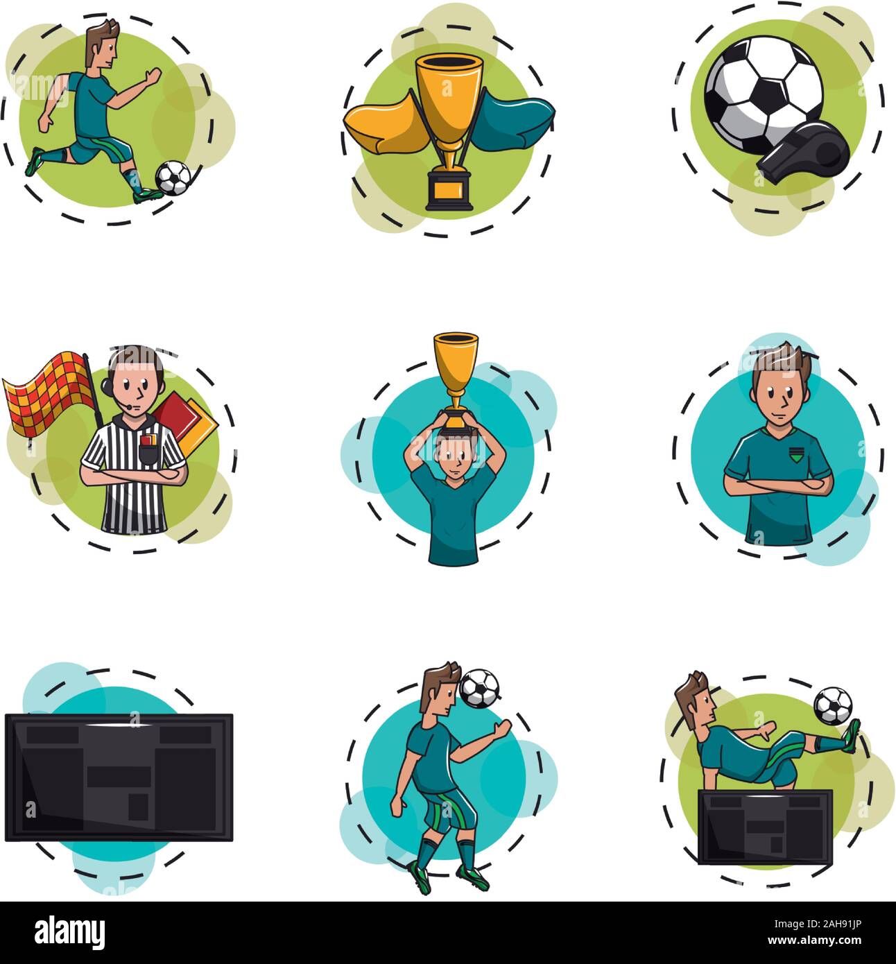 bundle of soccer sport icons Stock Vector Image & Art - Alamy