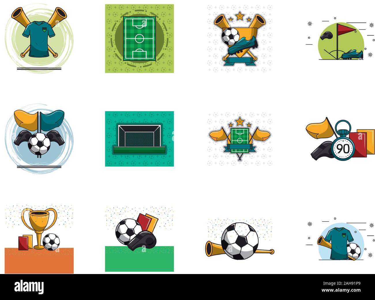 bundle of soccer sport icons Stock Vector Image & Art - Alamy
