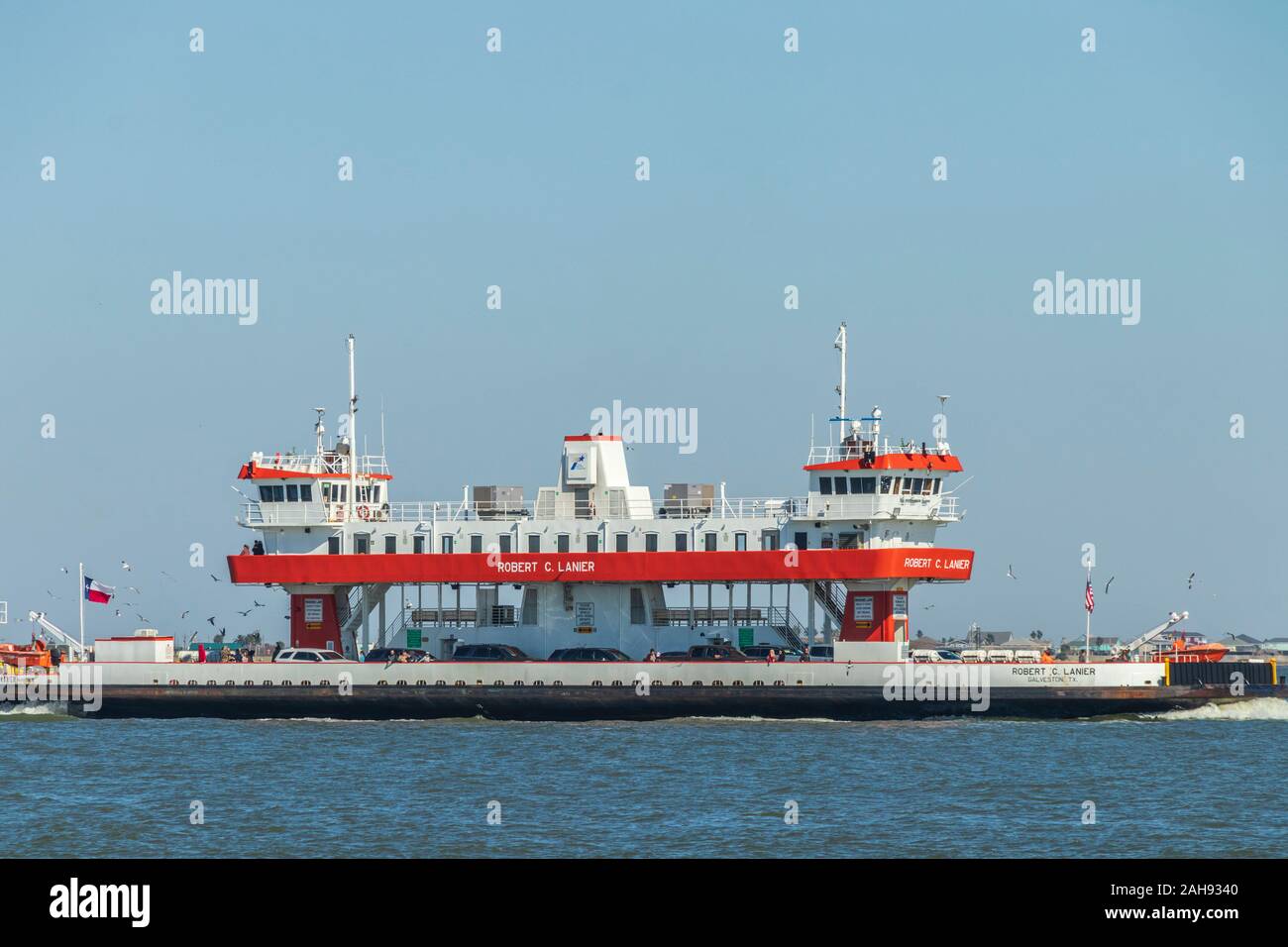 Robert C Lanier bolivar ferry boat in Galveston Bay Stock Photo - Alamy