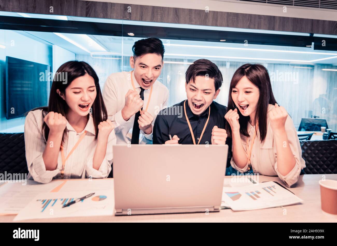 excited Business people meeting in conference room Stock Photo - Alamy