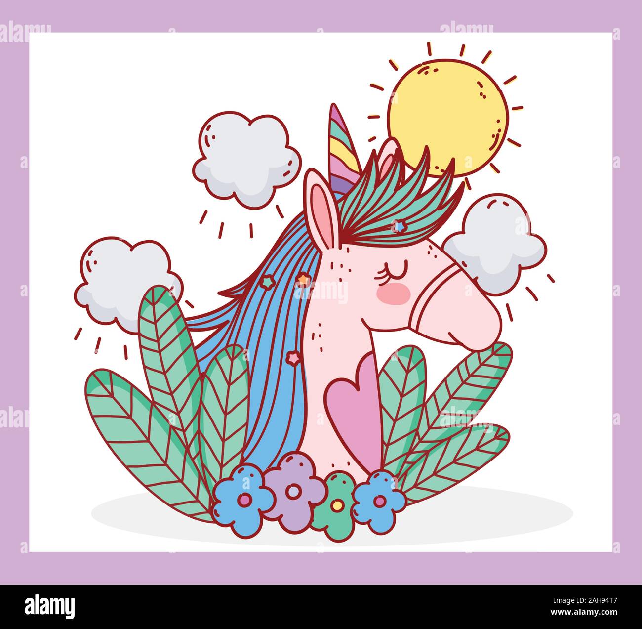 Sunny day with horse Stock Vector Images - Alamy