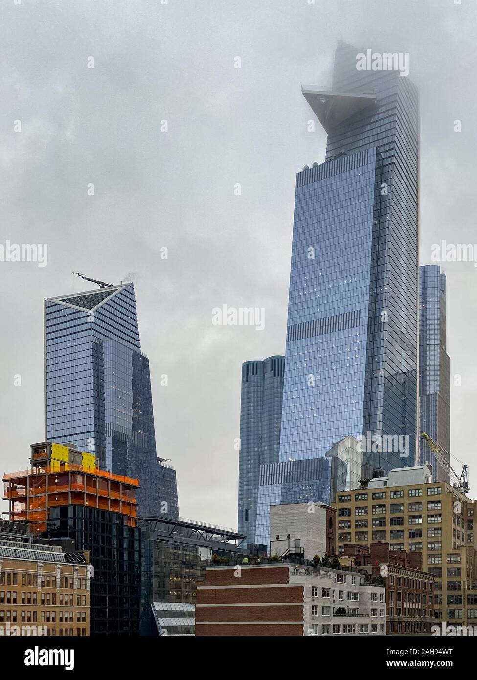 New York City - Dec 13, 2019: Modern high-rises in Hudson Yards, New ...