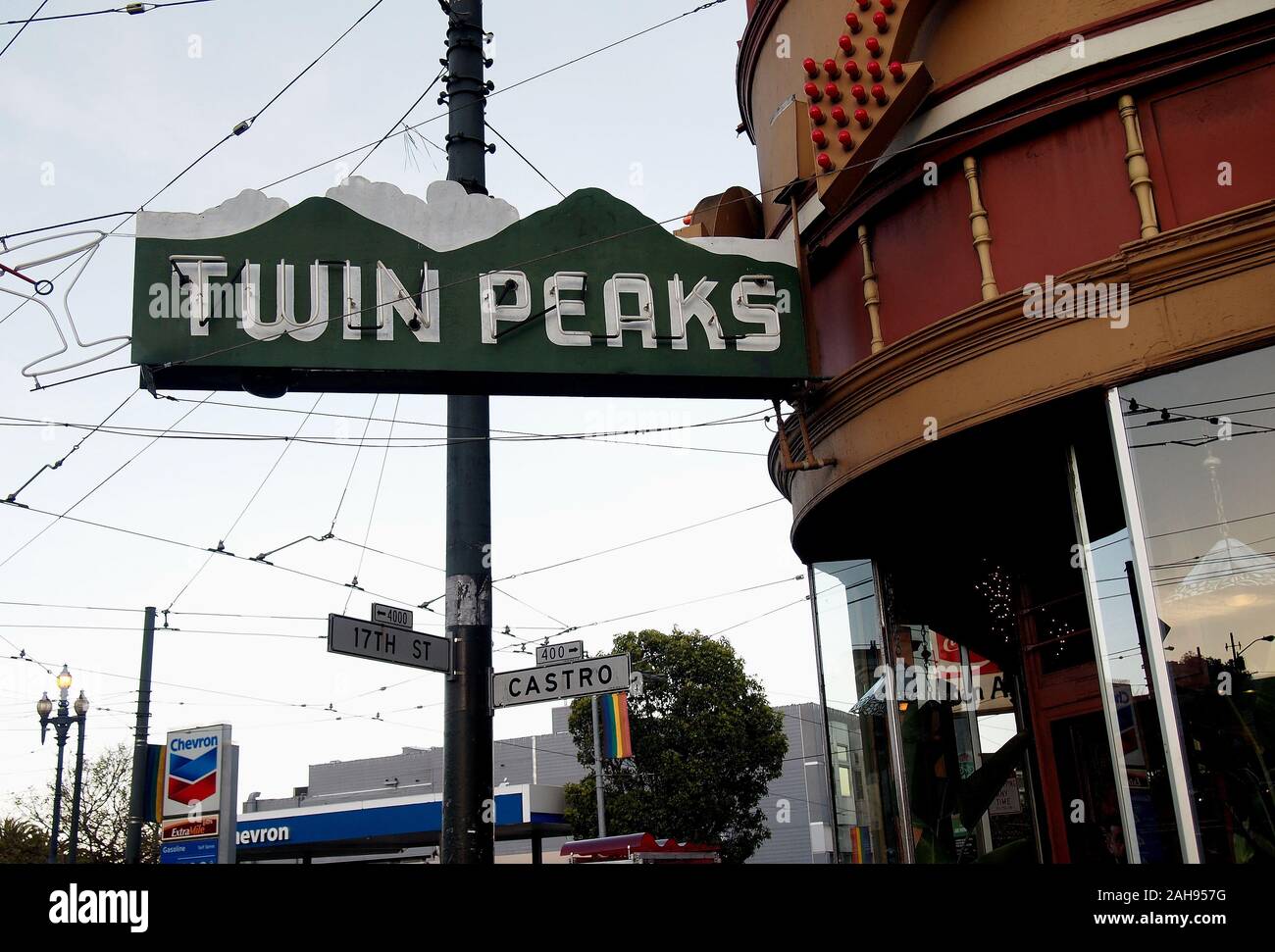 Twin Peaks Tavern sign at 17th street and Castro Street in San ...