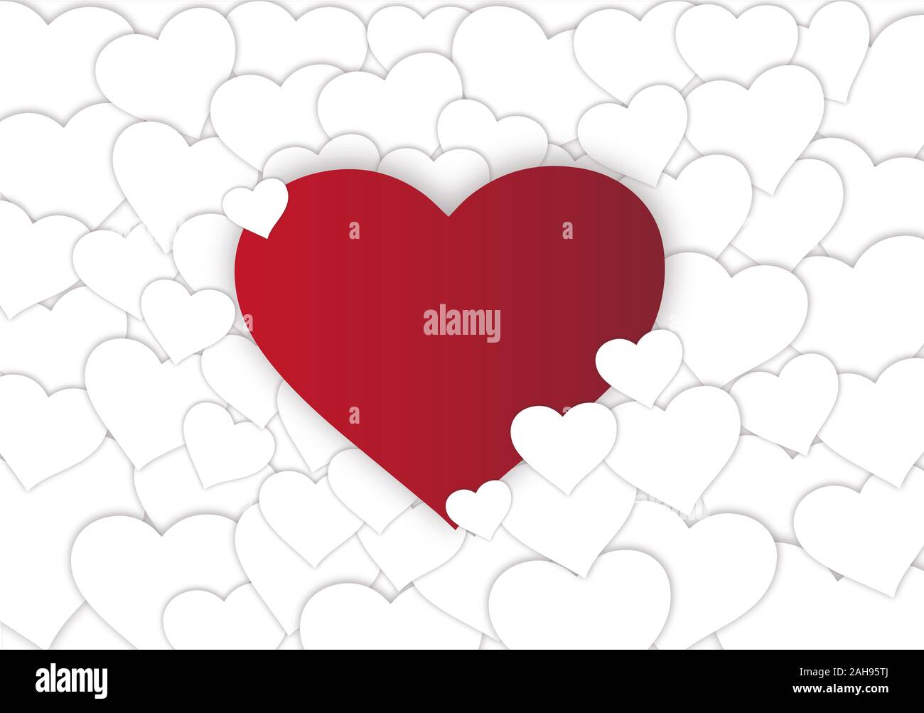 paper heart on white hearts background for valentines day card with ...