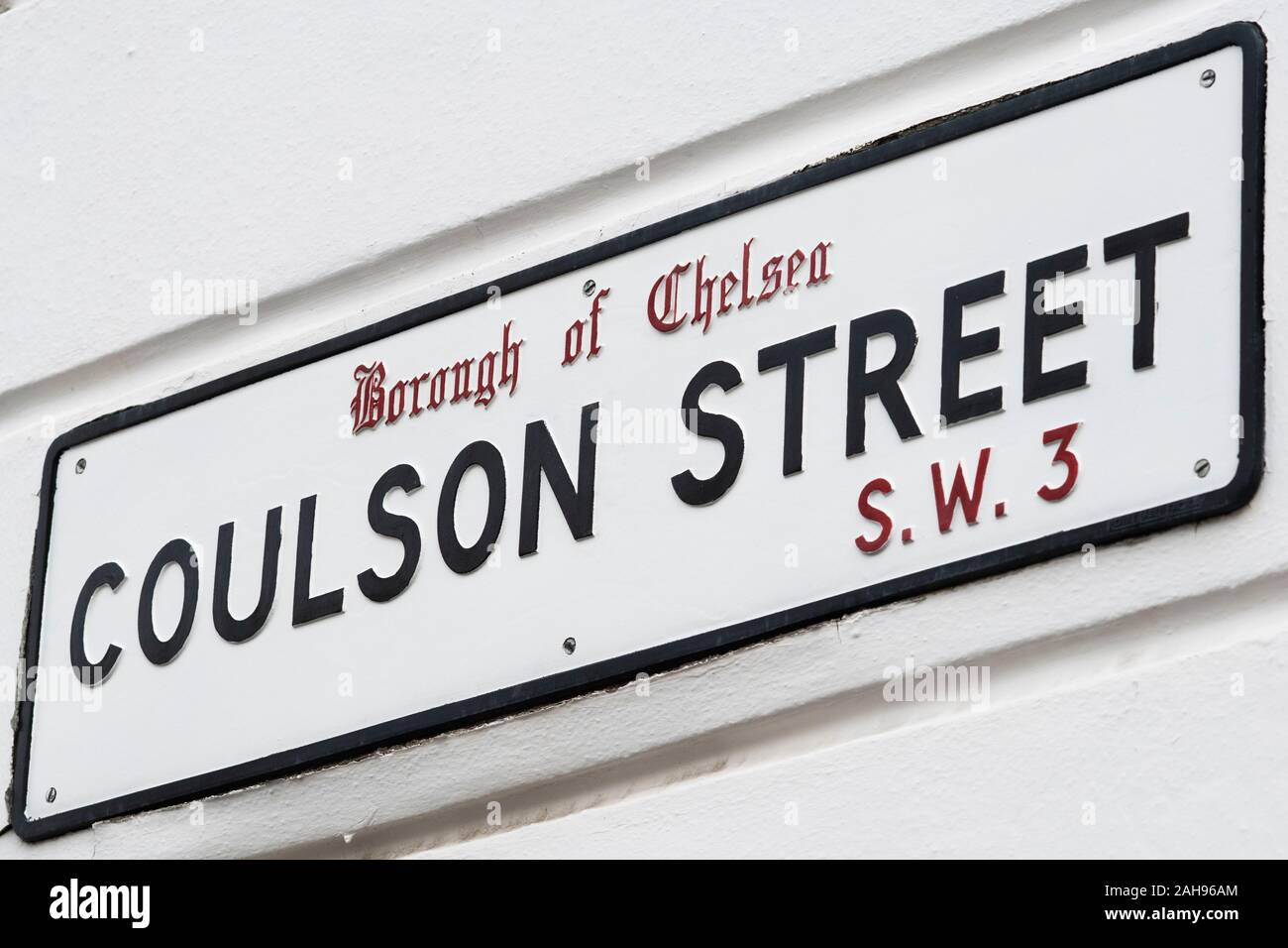 Coulson street sign, Chelsea , SW3, London. England Stock Photo - Alamy