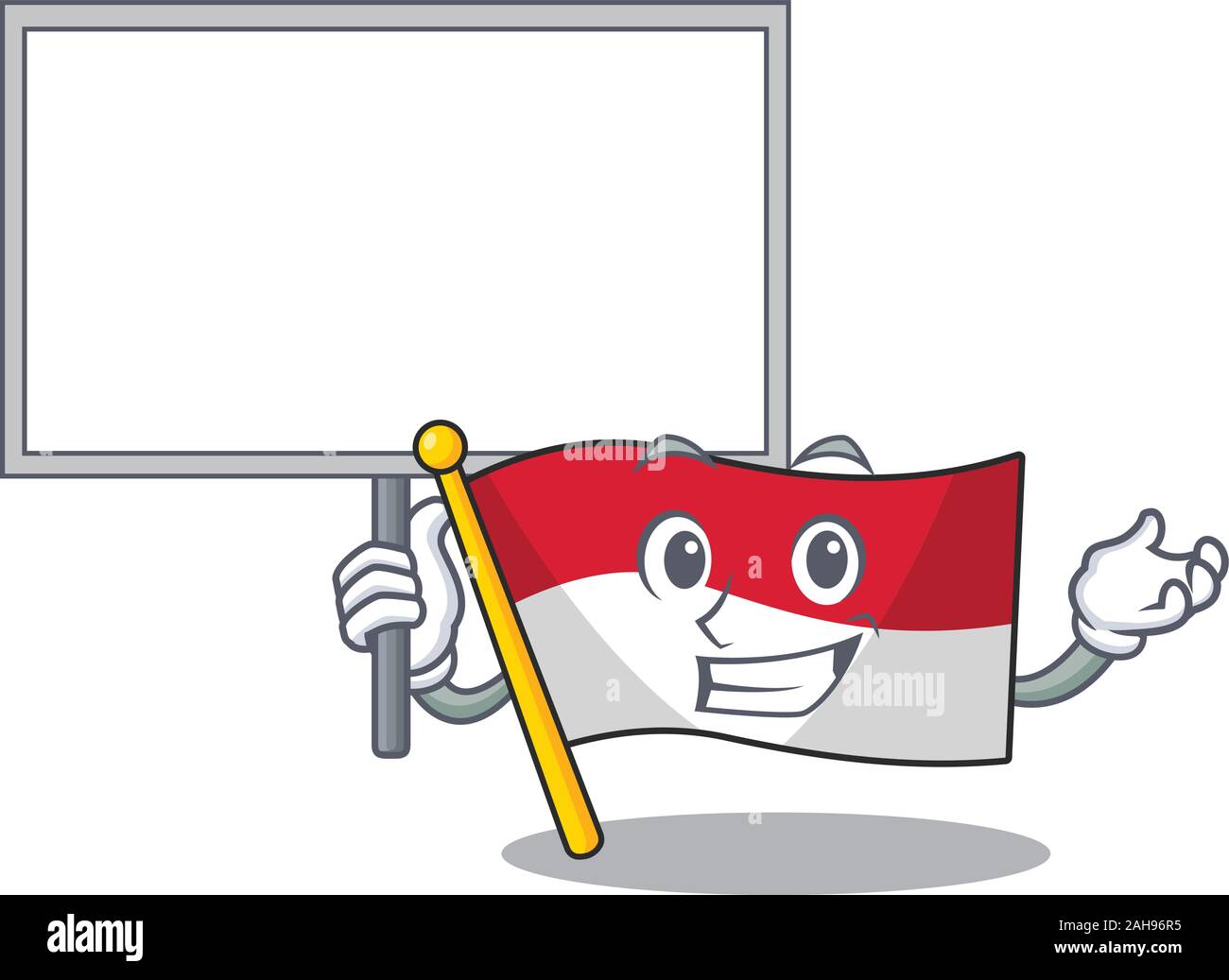 Flag monaco Scroll cute cartoon character bring a board Stock Vector ...