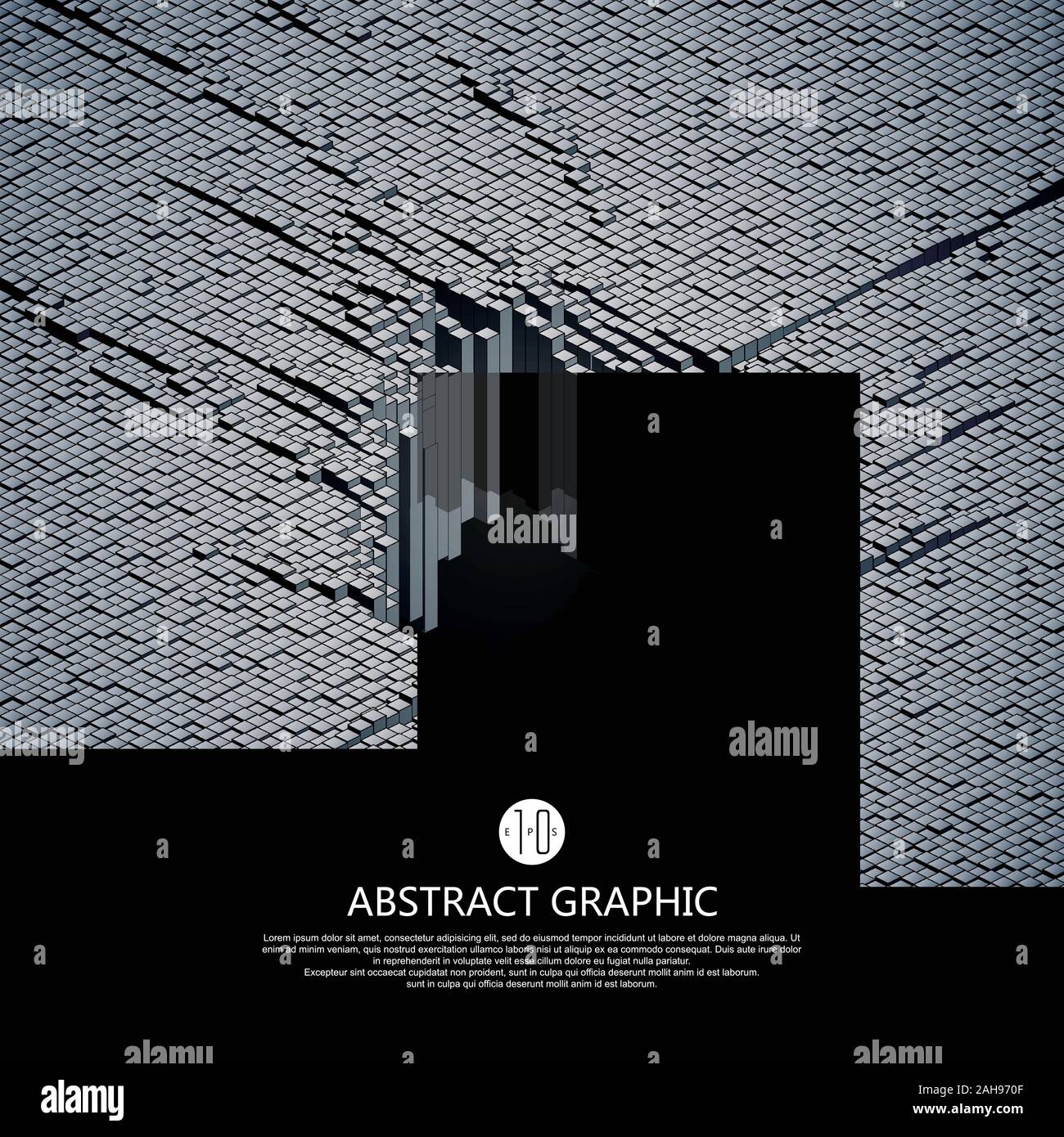 Matrix of countless blocks, big data, The concept of collapse,cloud ...