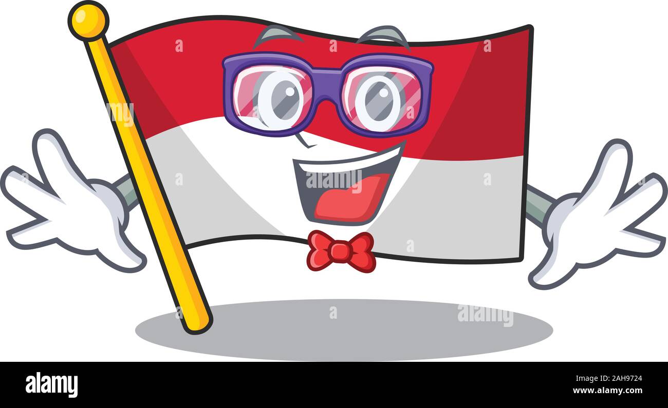 Super Funny Geek flag monaco Scroll cartoon character design Stock ...