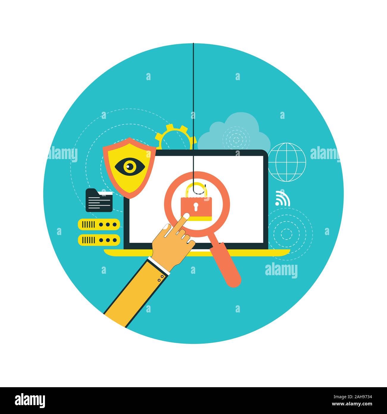 Shield security vector hi-res stock photography and images - Alamy