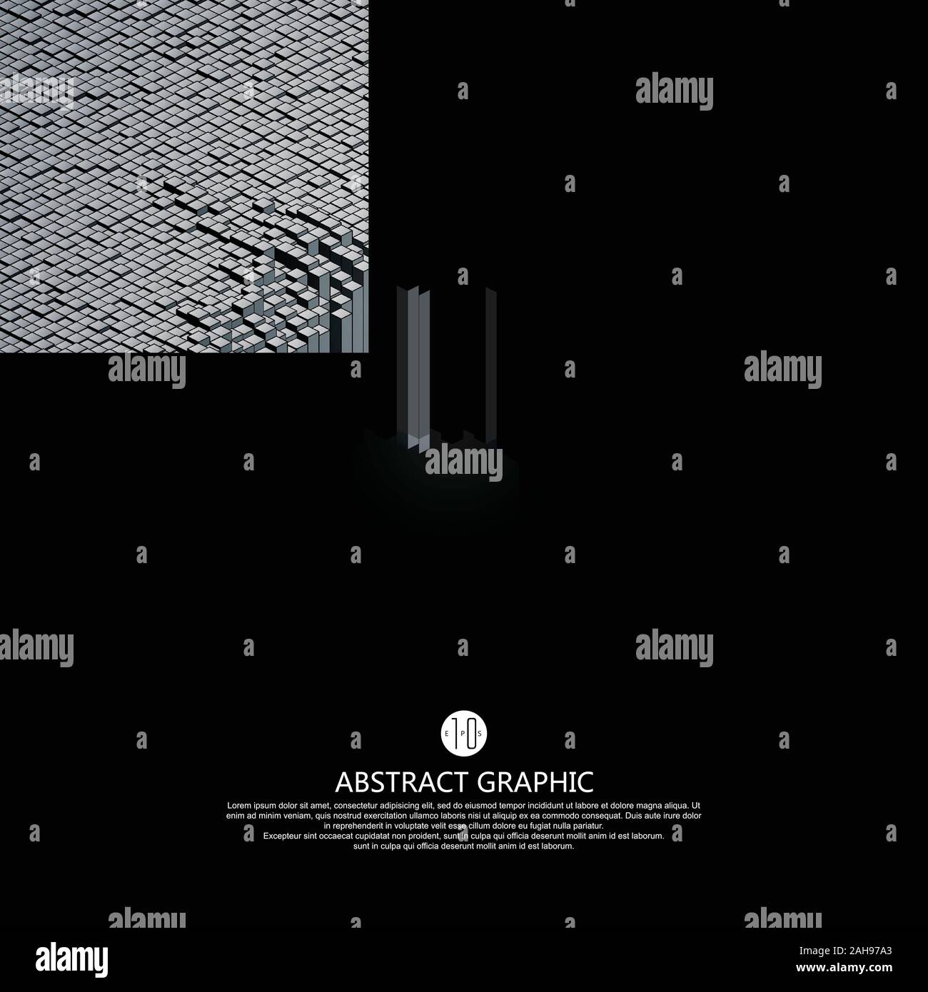 Matrix of countless blocks, big data, The concept of collapse,cloud ...