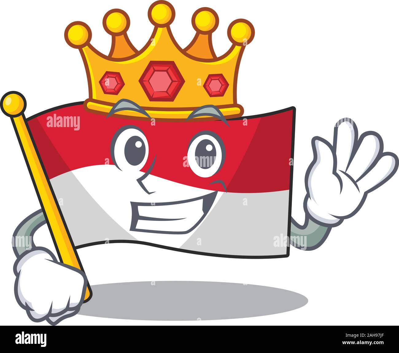 Flag monaco Scroll A stylized of King on cartoon character design Stock ...