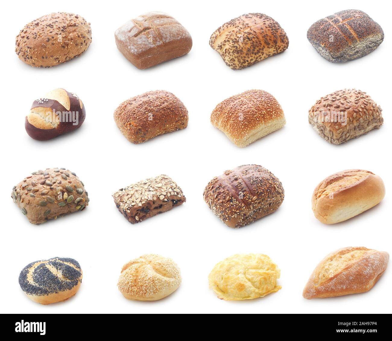 Set Of Rolls Isolated On White Stock Photo - Alamy