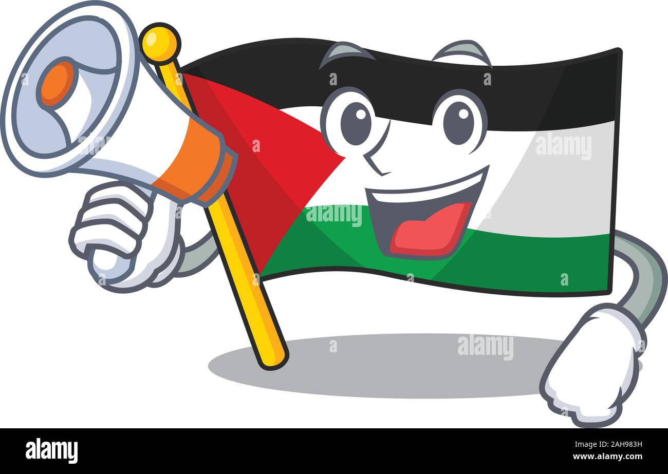 a Picture of flag palestine Scroll holding a megaphone Stock Vector ...